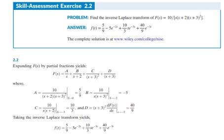 Solved Skill-Assessment Exercise 22 PROBLEM: Find the | Chegg.com