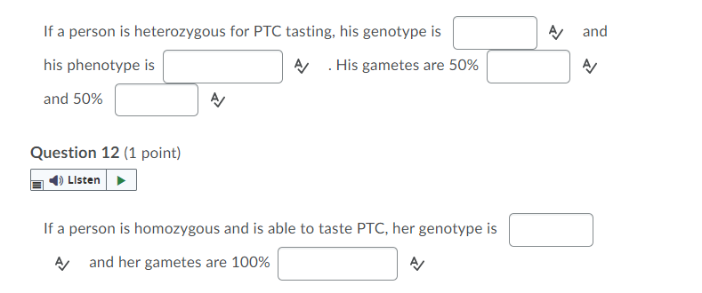 Solved A and If a person is heterozygous for PTC tasting, | Chegg.com