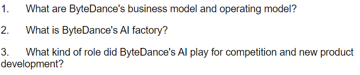 Solved 1. What are ByteDance's business model and operating | Chegg.com