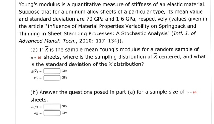 Solved Young's modulus is a quantitative measure of | Chegg.com