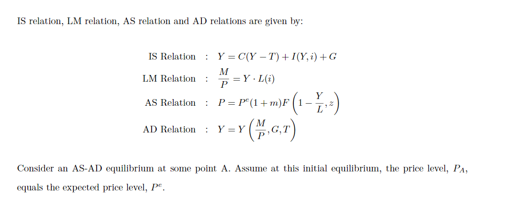 Solved IS relation, LM relation, AS relation and AD | Chegg.com