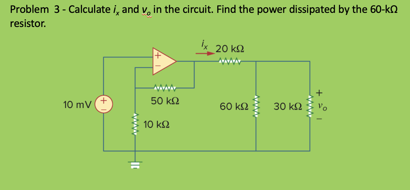 Solved Problem 3 - Calculate ix and vo in the circuit. Find | Chegg.com