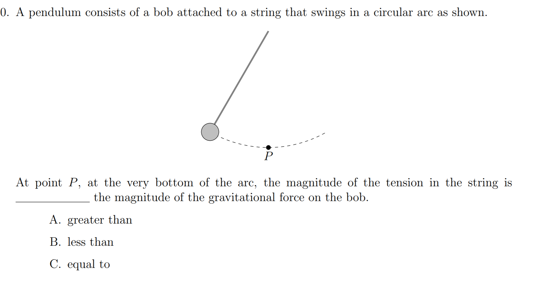 Solved 0. A pendulum consists of a bob attached to a string | Chegg.com