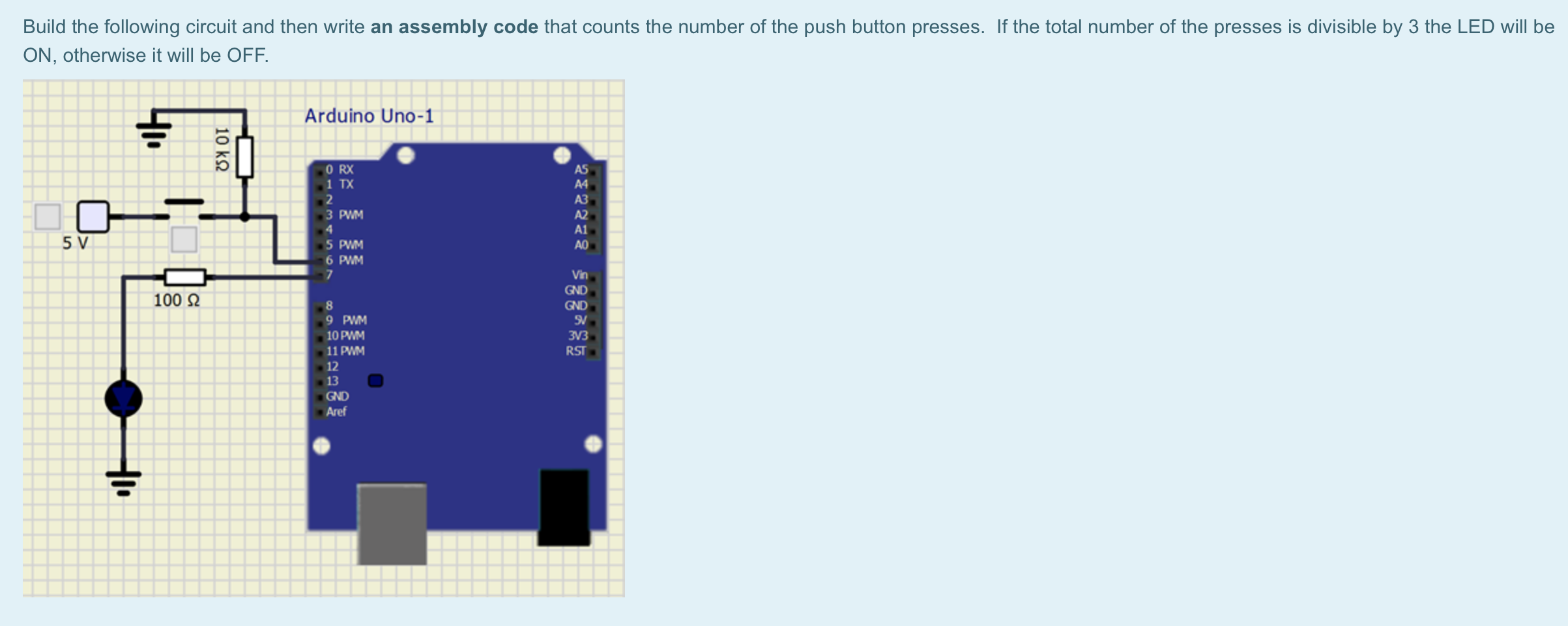 Solved Build the following circuit and then write an | Chegg.com