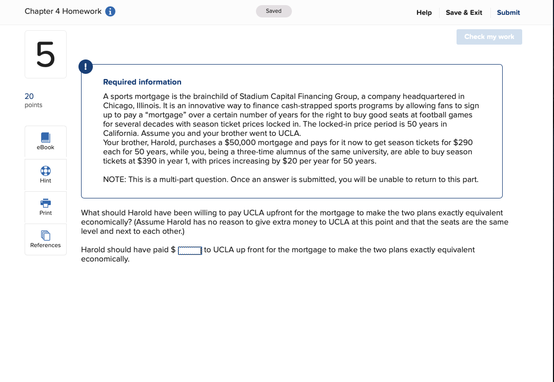 Solved Chapter 4 Homework Saved Help Save & Exit Submit | Chegg.com