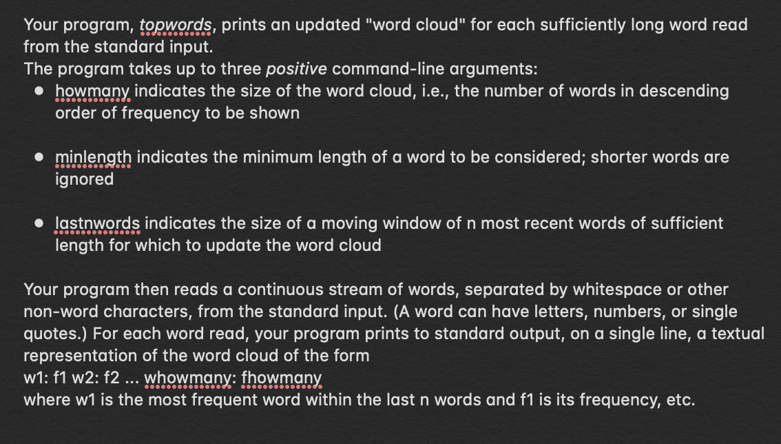 Solved pup class Main public static final int LAST_N_WORDS = | Chegg.com
