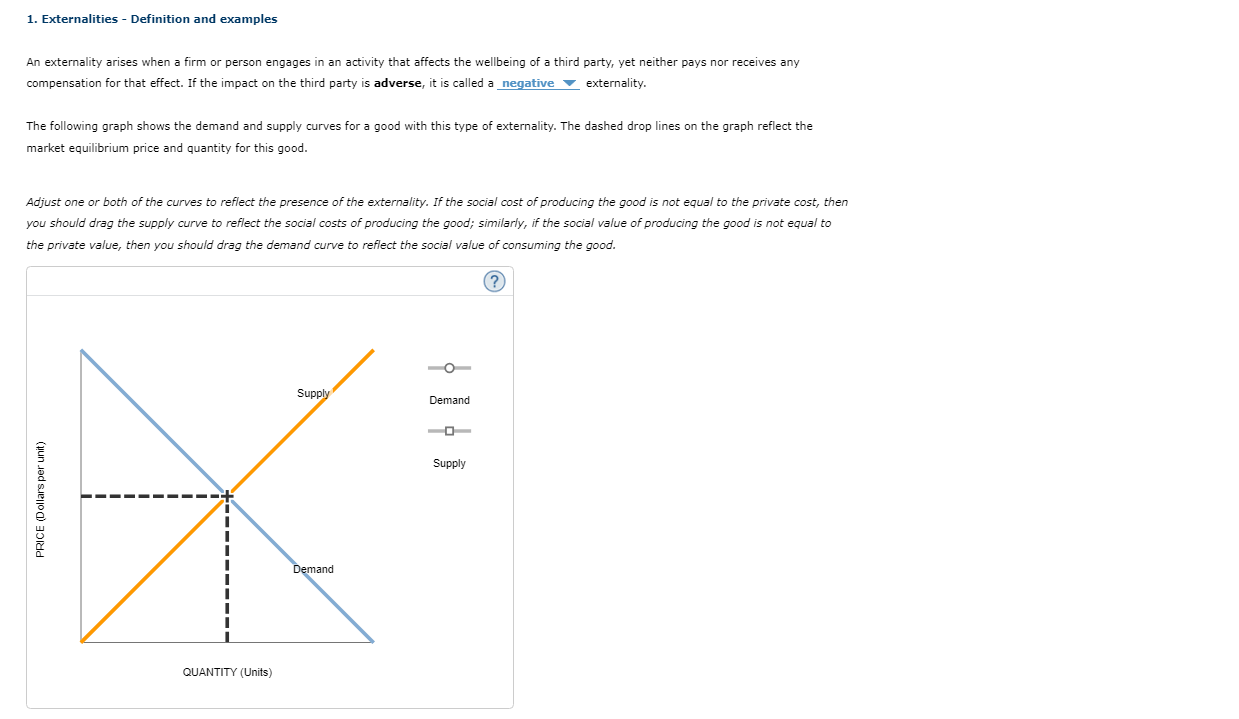 Solved 1. Externalities - Definition and examples An | Chegg.com