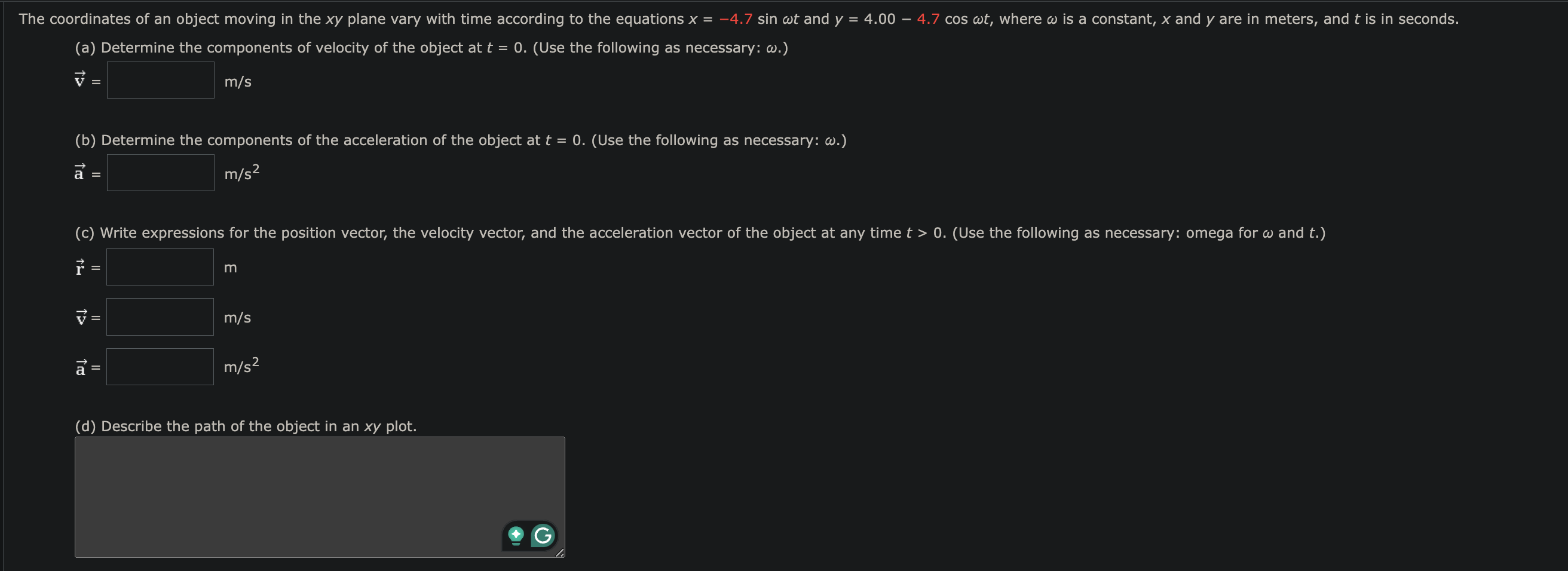 Solved (a) ﻿Determine the components of velocity of the | Chegg.com