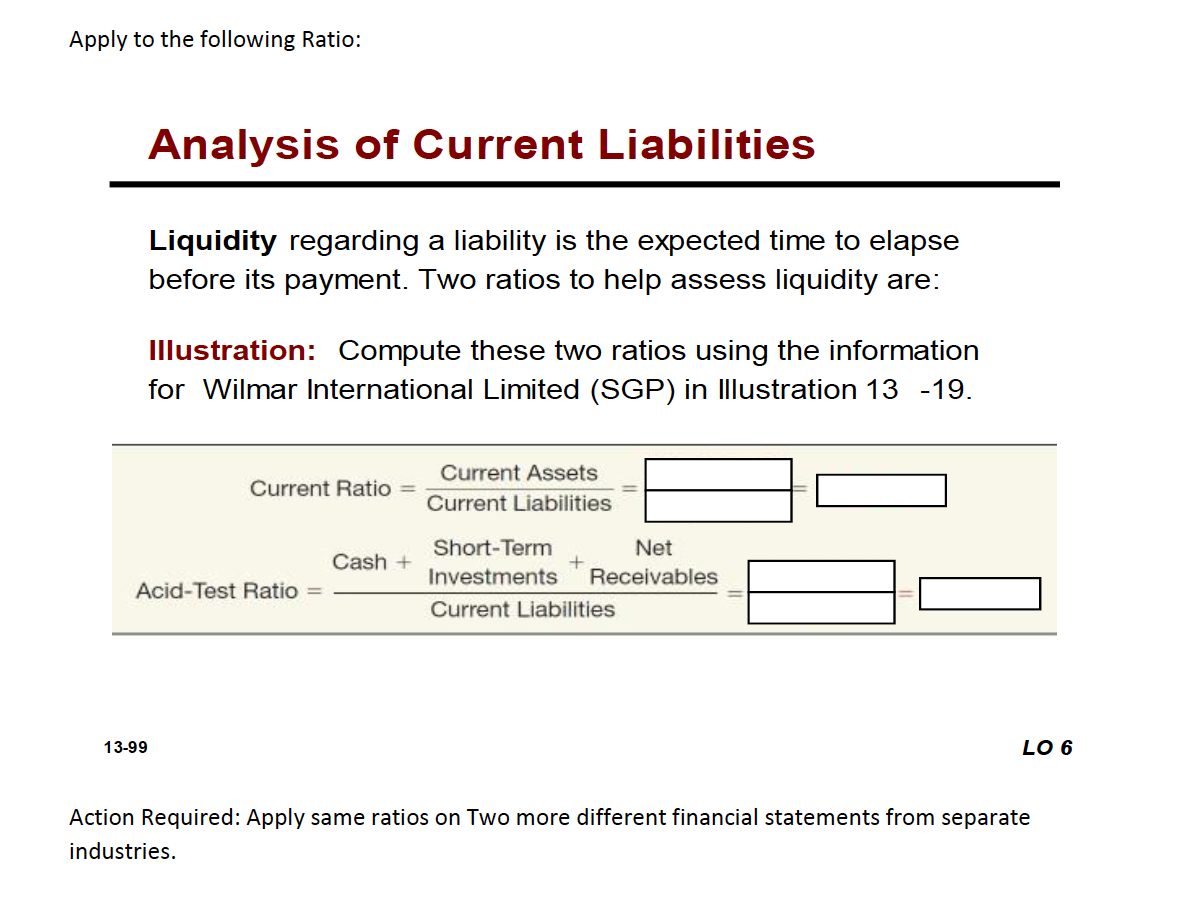 Solved Presentation of Current LiabilitiesApply to the | Chegg.com