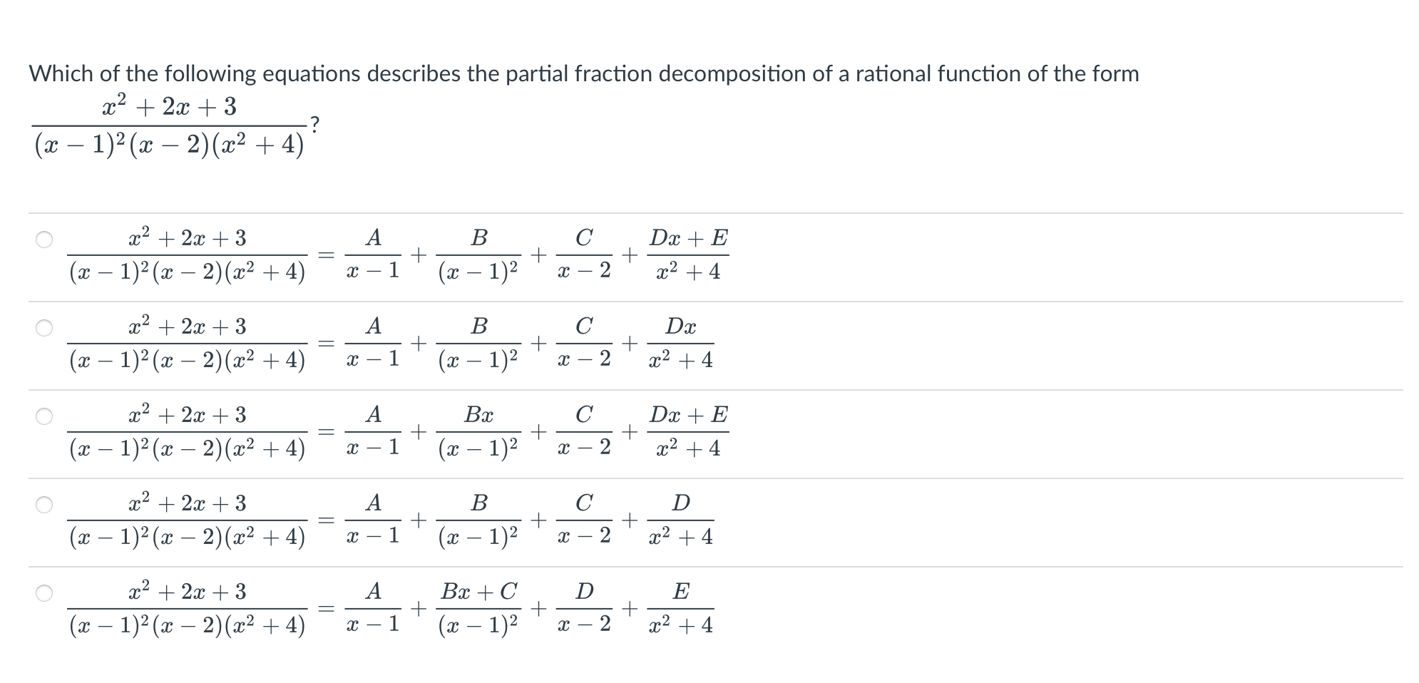 Solved Which of the following equations describes the | Chegg.com