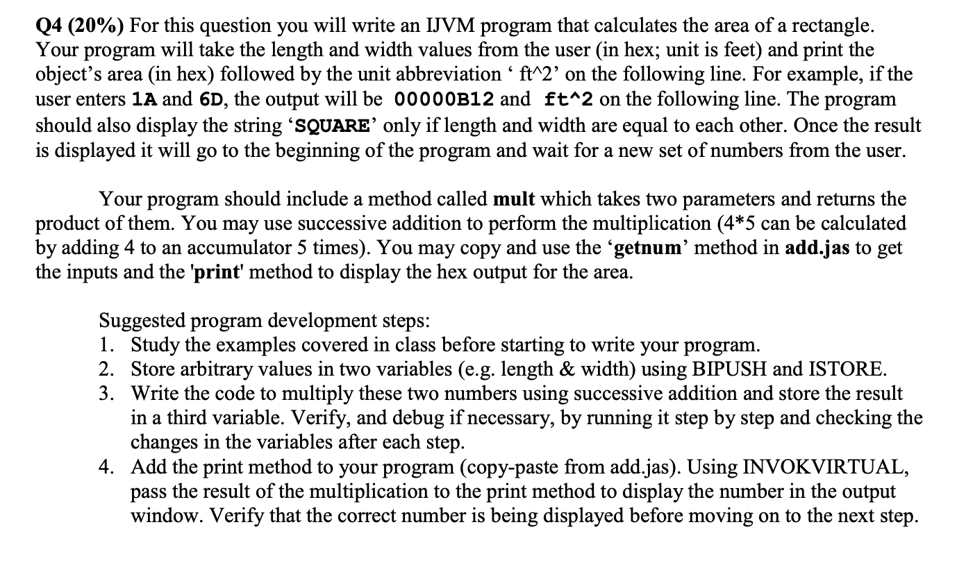 Q4 (20%) For this question you will write an IJVM | Chegg.com
