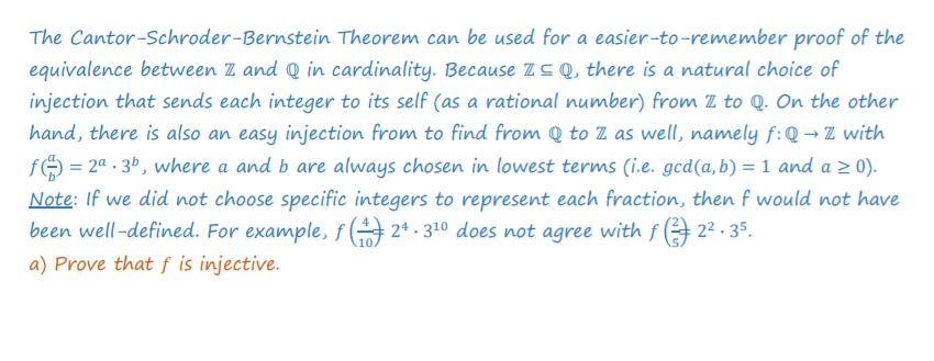 Solved The Cantor-Schroder-Bernstein Theorem can be used for | Chegg.com