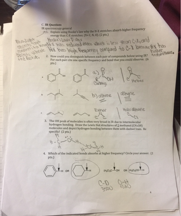 Solved C. IR Questions IR spectroscopy general Explain using | Chegg.com