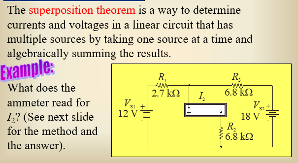 Solved The superposition theorem is a way to determine | Chegg.com