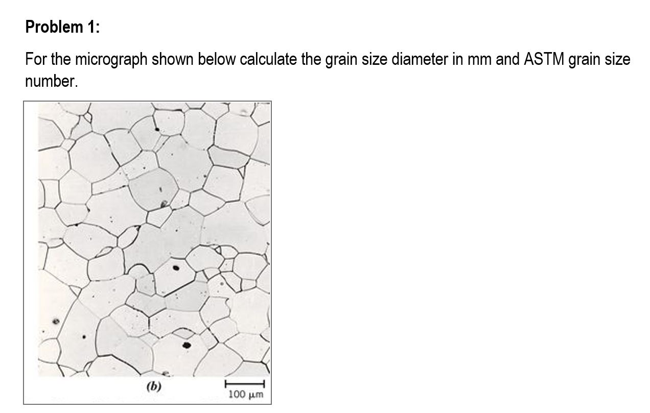 Problem 1: For the micrograph shown below calculate | Chegg.com