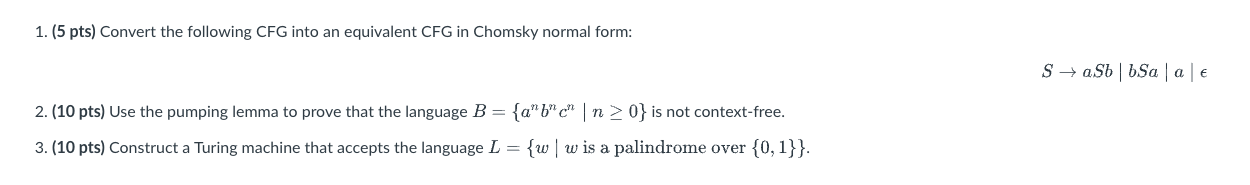 Solved (5 ﻿pts) ﻿Convert the following CFG into an | Chegg.com