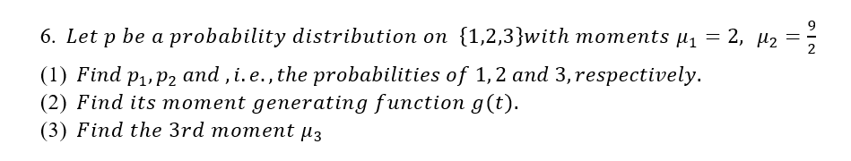 Solved 6. Let p be a probability distribution on {1,2,3} | Chegg.com