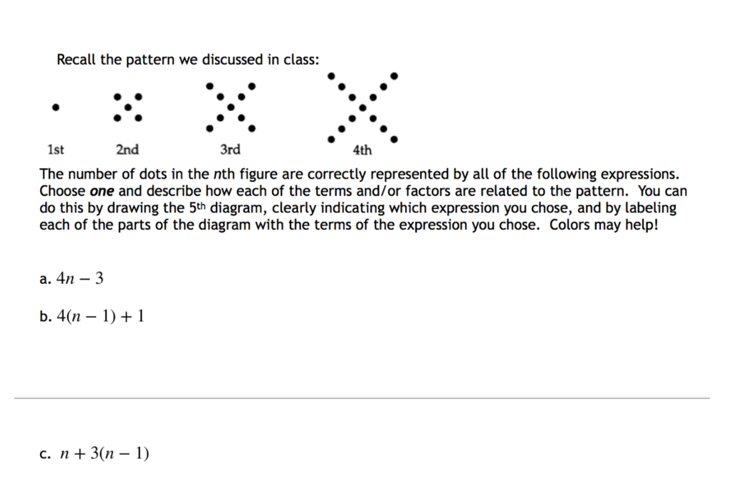 Solved Recall the pattern we discussed in class: 1st 2nd 3rd | Chegg.com