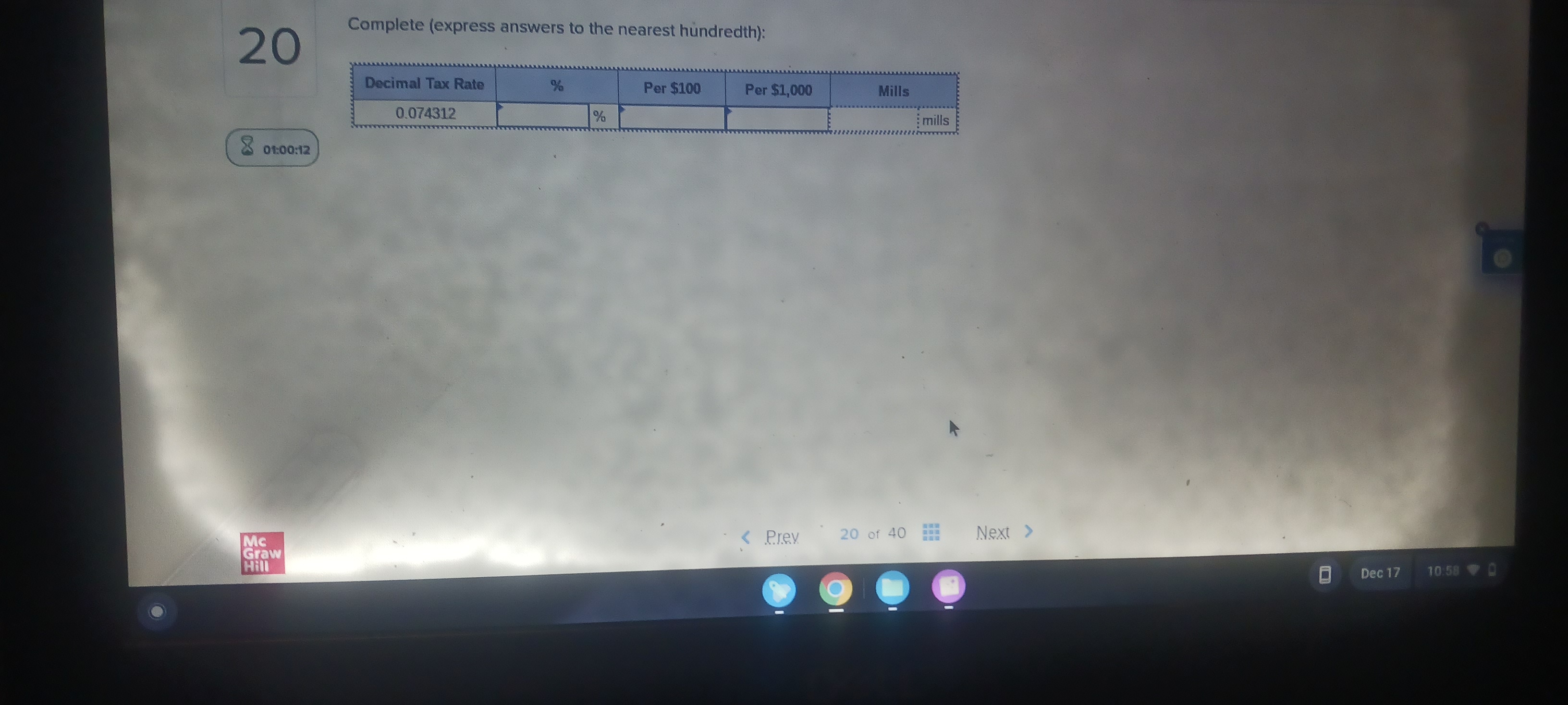Solved Complete (express answers to the nearest hundredth): | Chegg.com