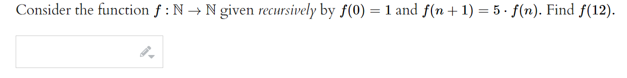 Solved Consider the function f:N→N given recursively by | Chegg.com