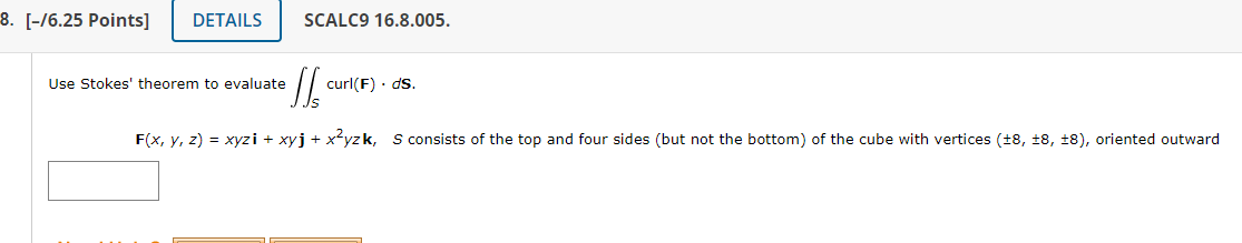 Solved 8. [-16.25 Points] DETAILS SCALC9 16.8.005. Use | Chegg.com