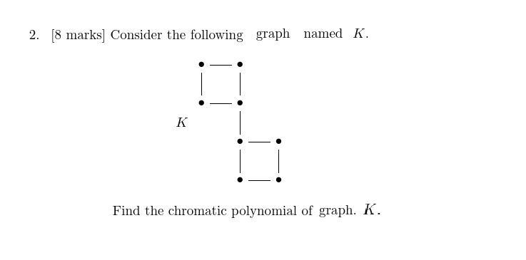 2. [8 marks] Consider the following graph named K. | Chegg.com