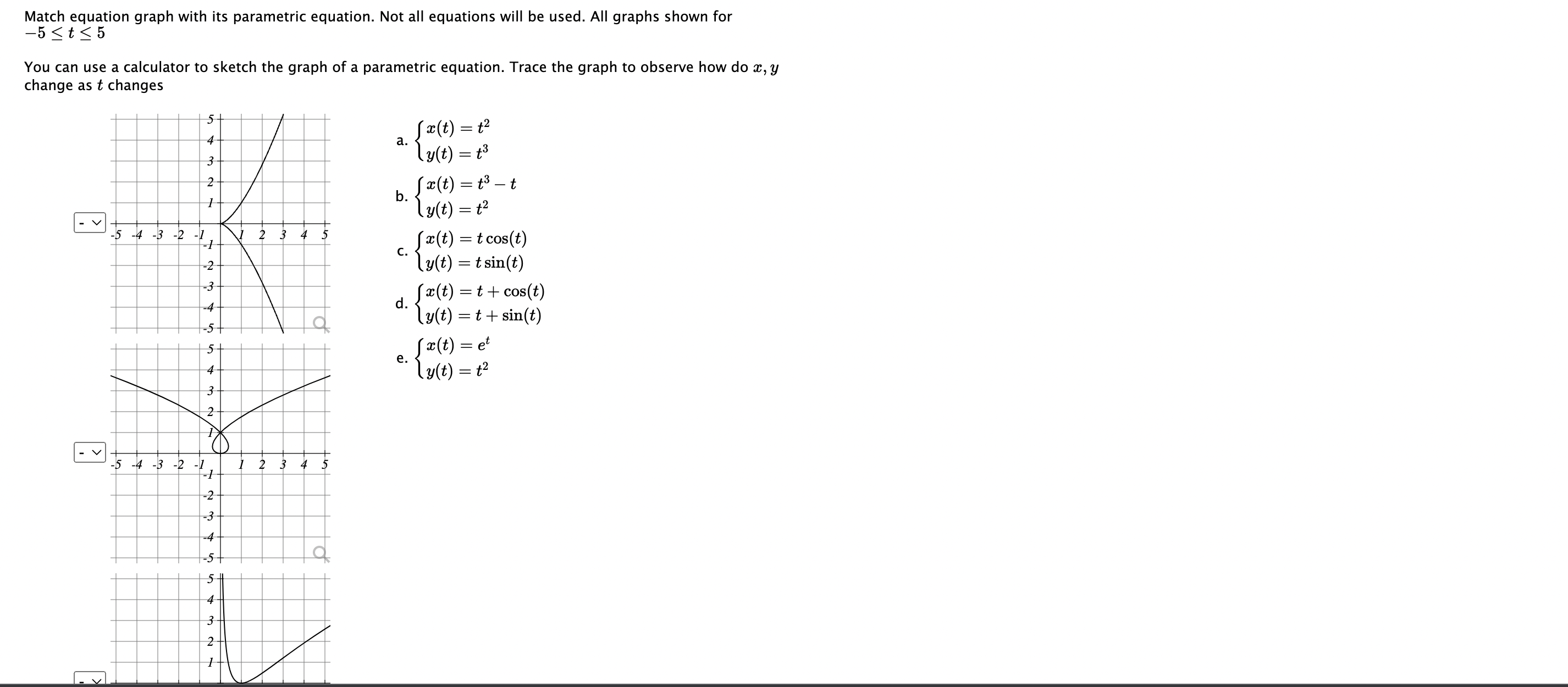 Solved Match equation graph with its parametric equation. | Chegg.com