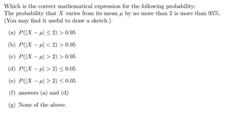 Solved Which is the correct mathematical expression for the | Chegg.com
