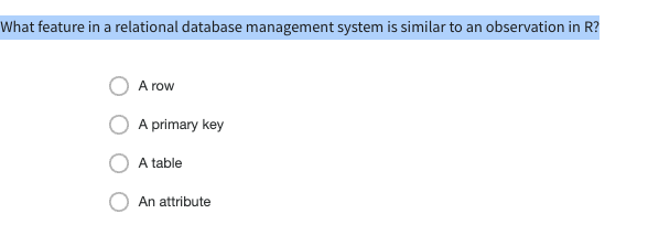Solved What Feature In A Relational Database Management 7699