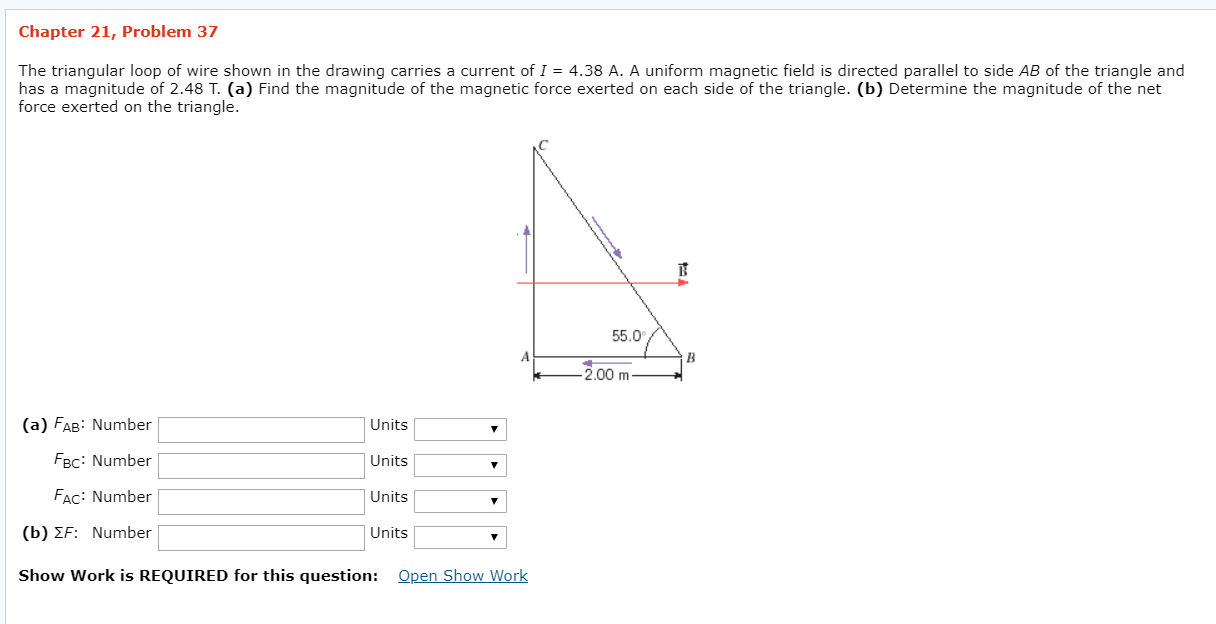 Solved Chapter 21, Problem 37 The triangular loop of wire | Chegg.com