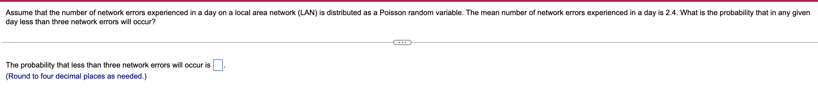 Solved Assume That The Number Of Network Errors Experienced 