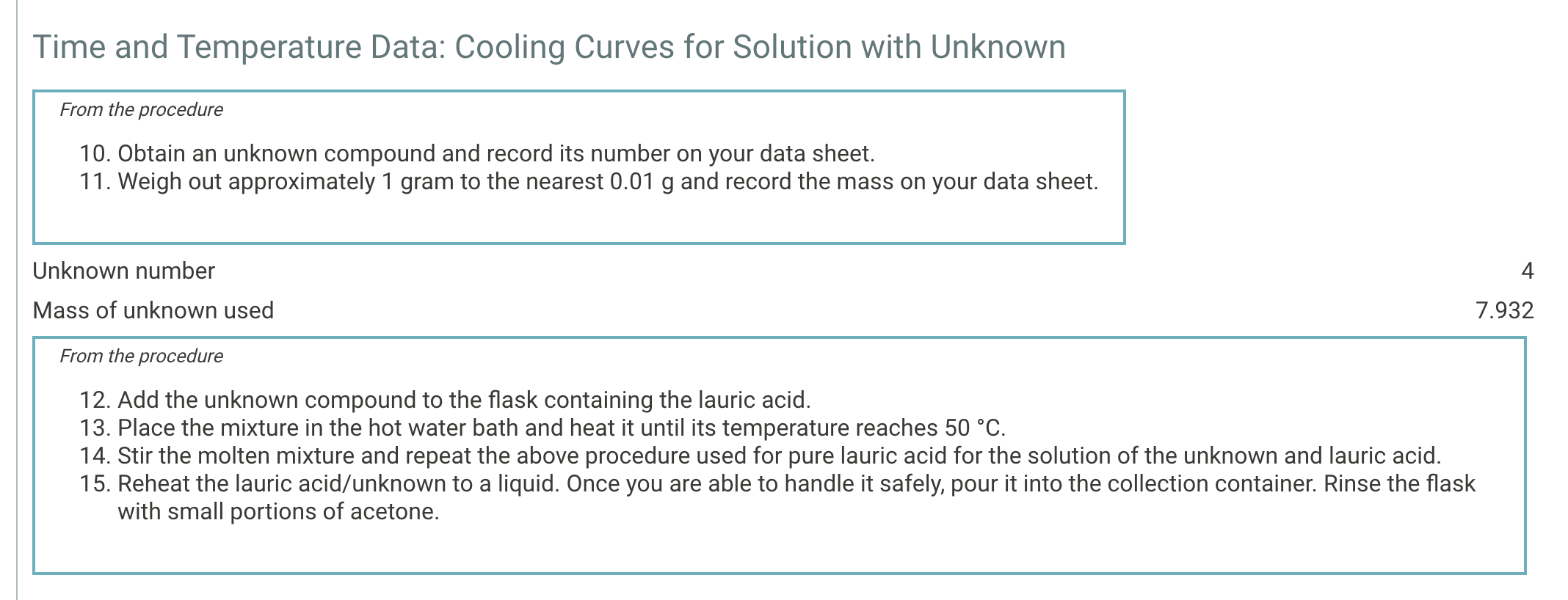 Solved (34pts) Determination of Freezing Points Use the data | Chegg.com