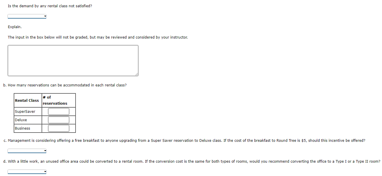 Solved Is the demand by any rental class not satisfied? | Chegg.com