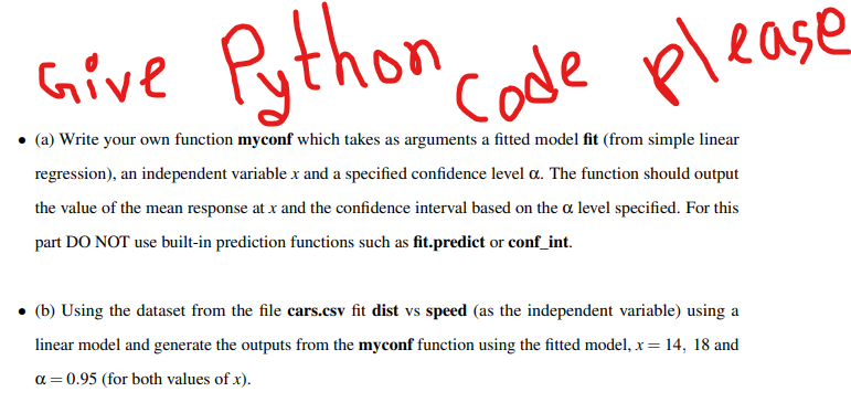 Solved Give me the Python code please.(a) ﻿Write your own | Chegg.com