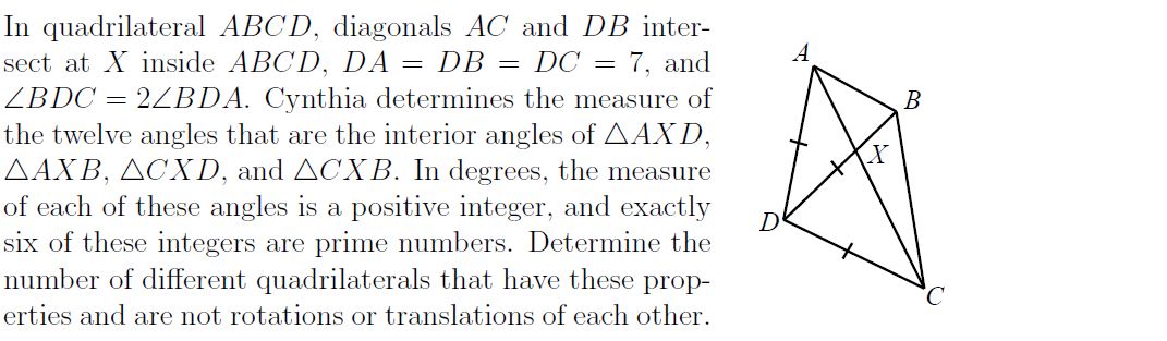 Solved In quadrilateral ABCD, diagonals AC and DB intersect | Chegg.com