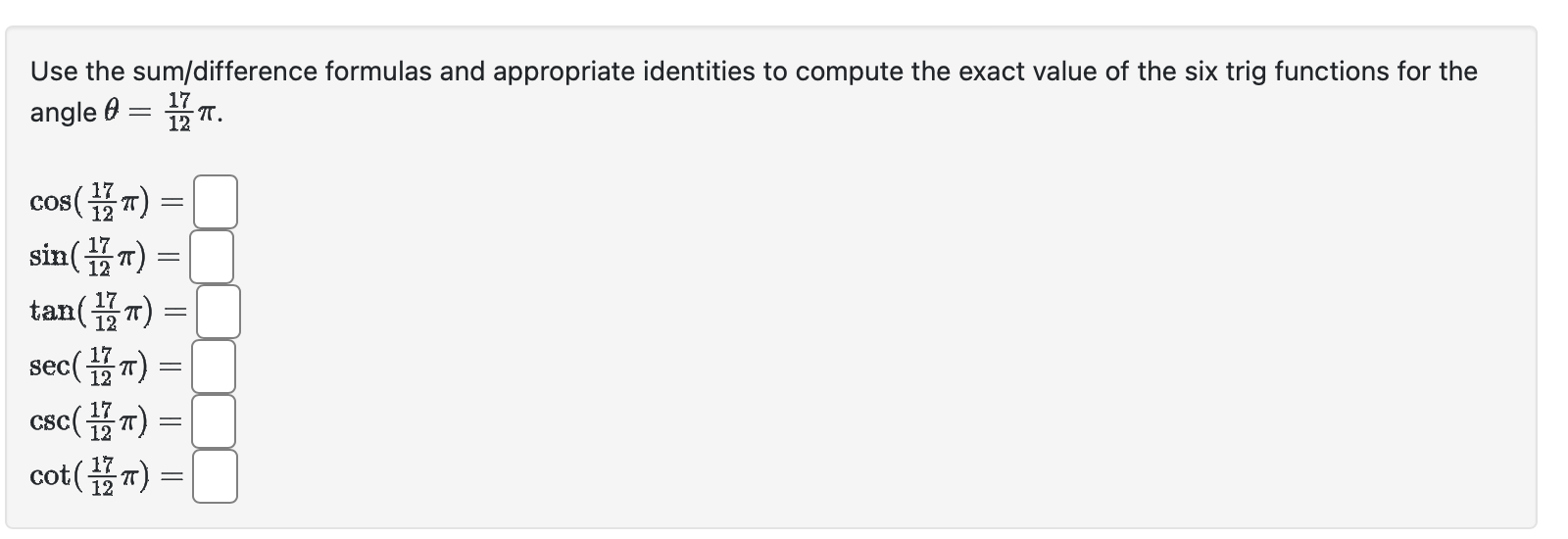 Solved Use the sum/difference formulas and appropriate | Chegg.com