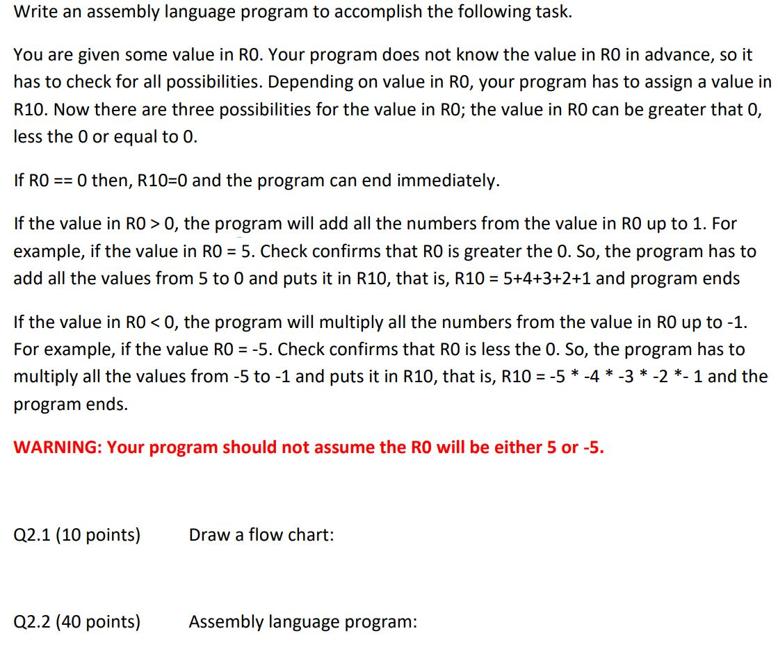Write an assembly language program to accomplish the | Chegg.com