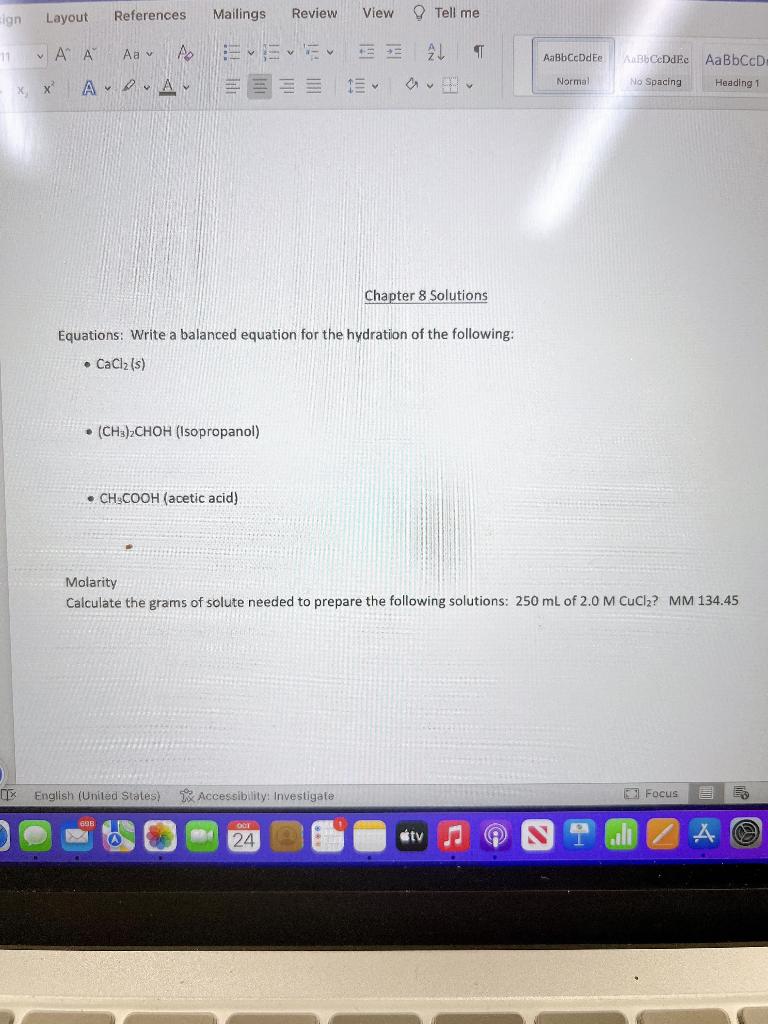 Solved Equations: Write a balanced equation for the | Chegg.com