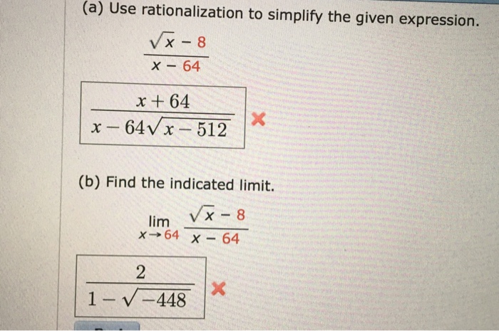 Solved Use rationalization to simplify the given expression. | Chegg.com