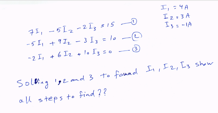 Solved I, 34A I 2=3A Is=-1A 0 slo 7I, -5I2-2 Iz s 15 Iz -51, | Chegg.com