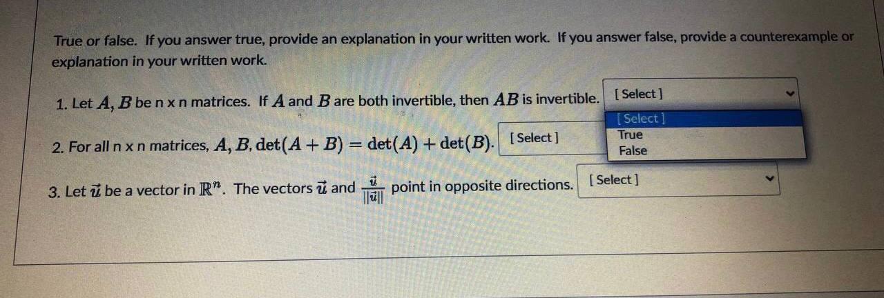 Solved True or false. If you answer true, provide an | Chegg.com