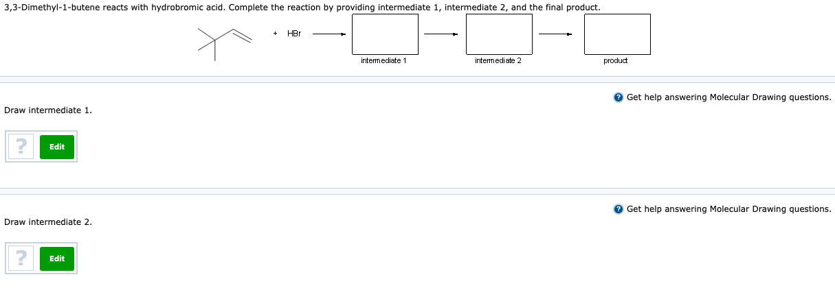 Solved 3,3-Dimethyl-1-butene reacts with hydrobromic acid. | Chegg.com