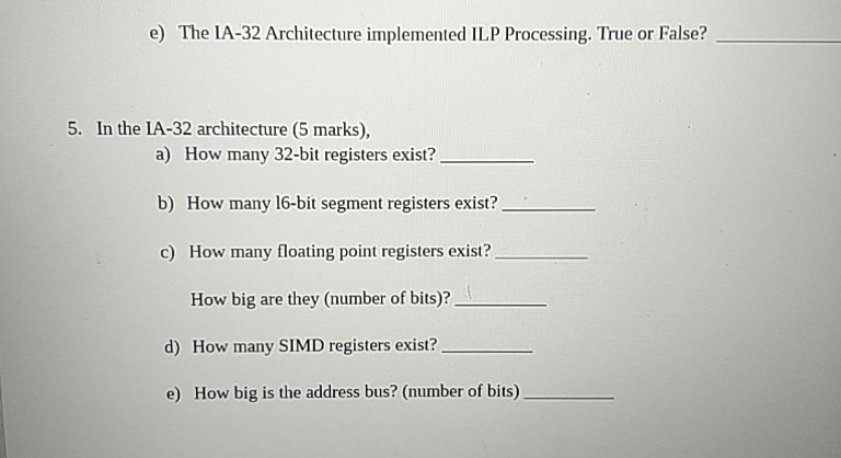 Solved Computer Architecture (SYST 26671) Assignment 4 1. | Chegg.com
