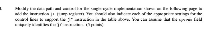 Solved .Modify the data path and control for the | Chegg.com