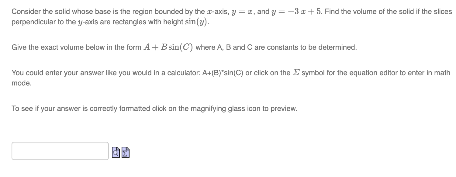 Solved Consider the solid whose base is the region bounded | Chegg.com