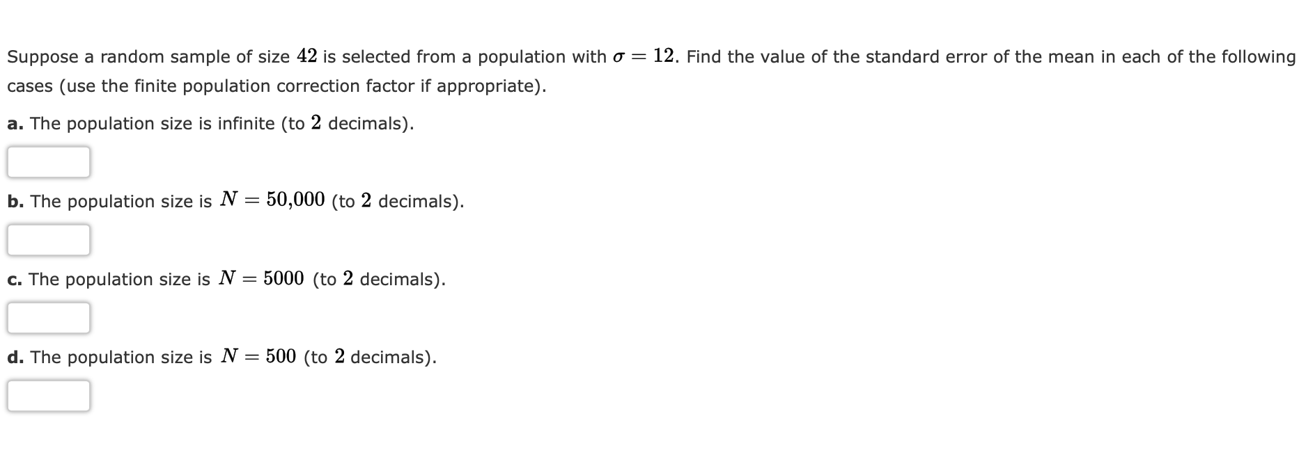 Solved Suppose a random sample of size 42 is selected from a | Chegg.com