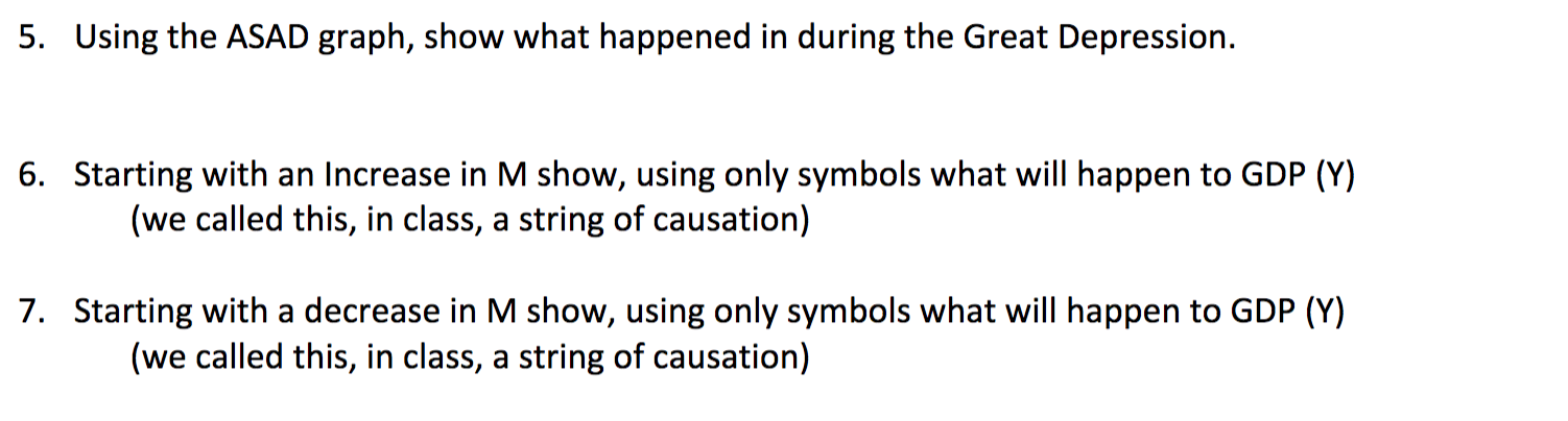 Solved 5. Using the ASAD graph, show what happened in during | Chegg.com