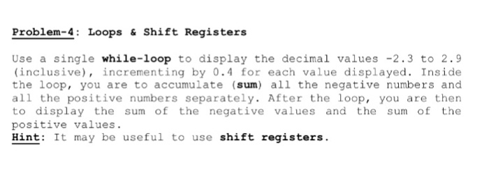 Solved Use a single while-loop to display the decimal values | Chegg.com