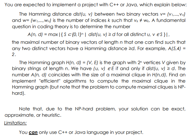 Solved You are expected to implement a project with C++ or | Chegg.com