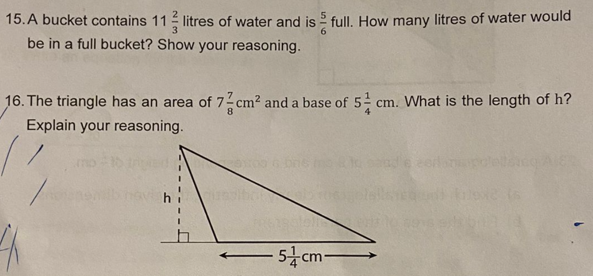Solved 15. A bucket contains 11 litres of water and is full. | Chegg.com